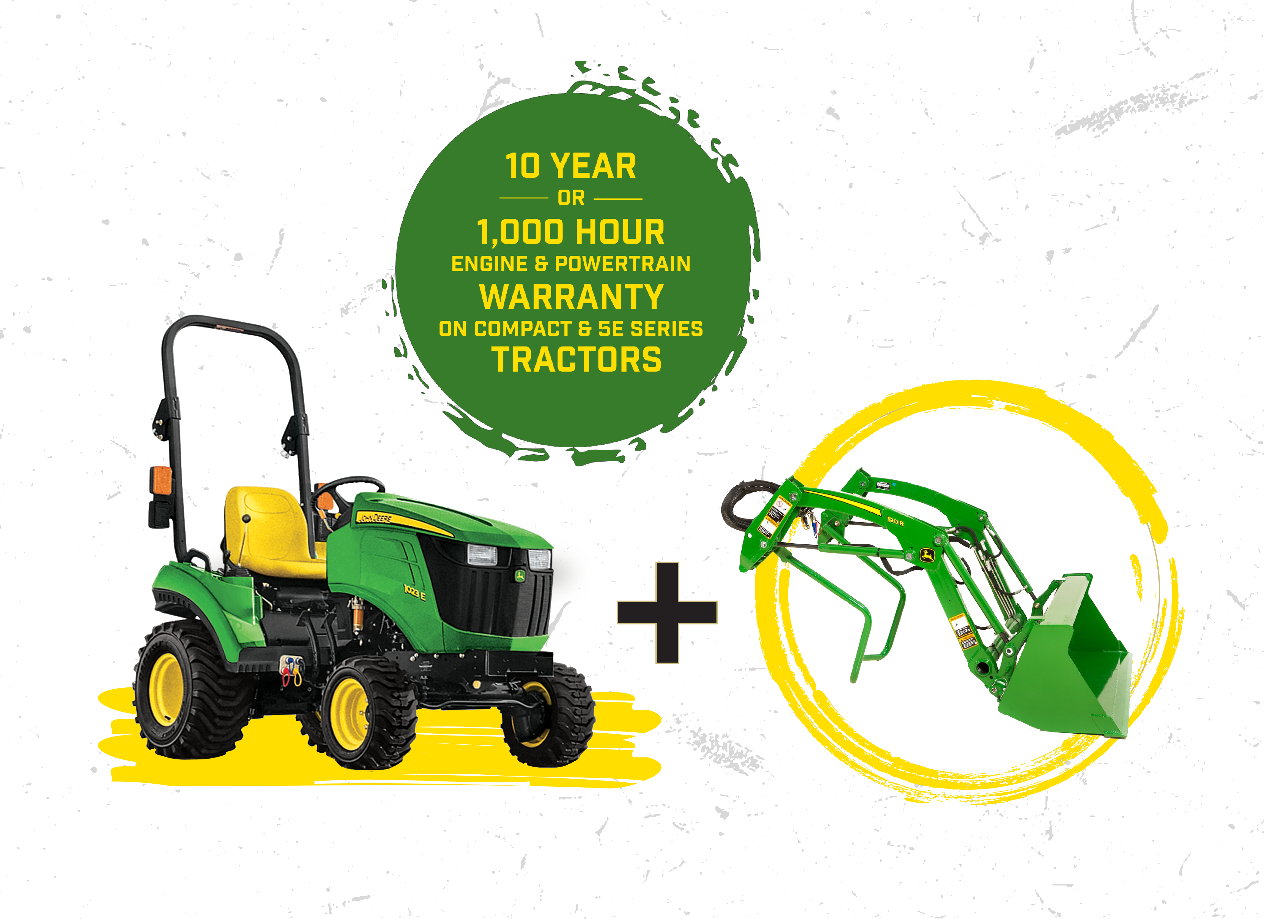 The Backyard | John Deere-1023E + Loader Compact Utility Tractor