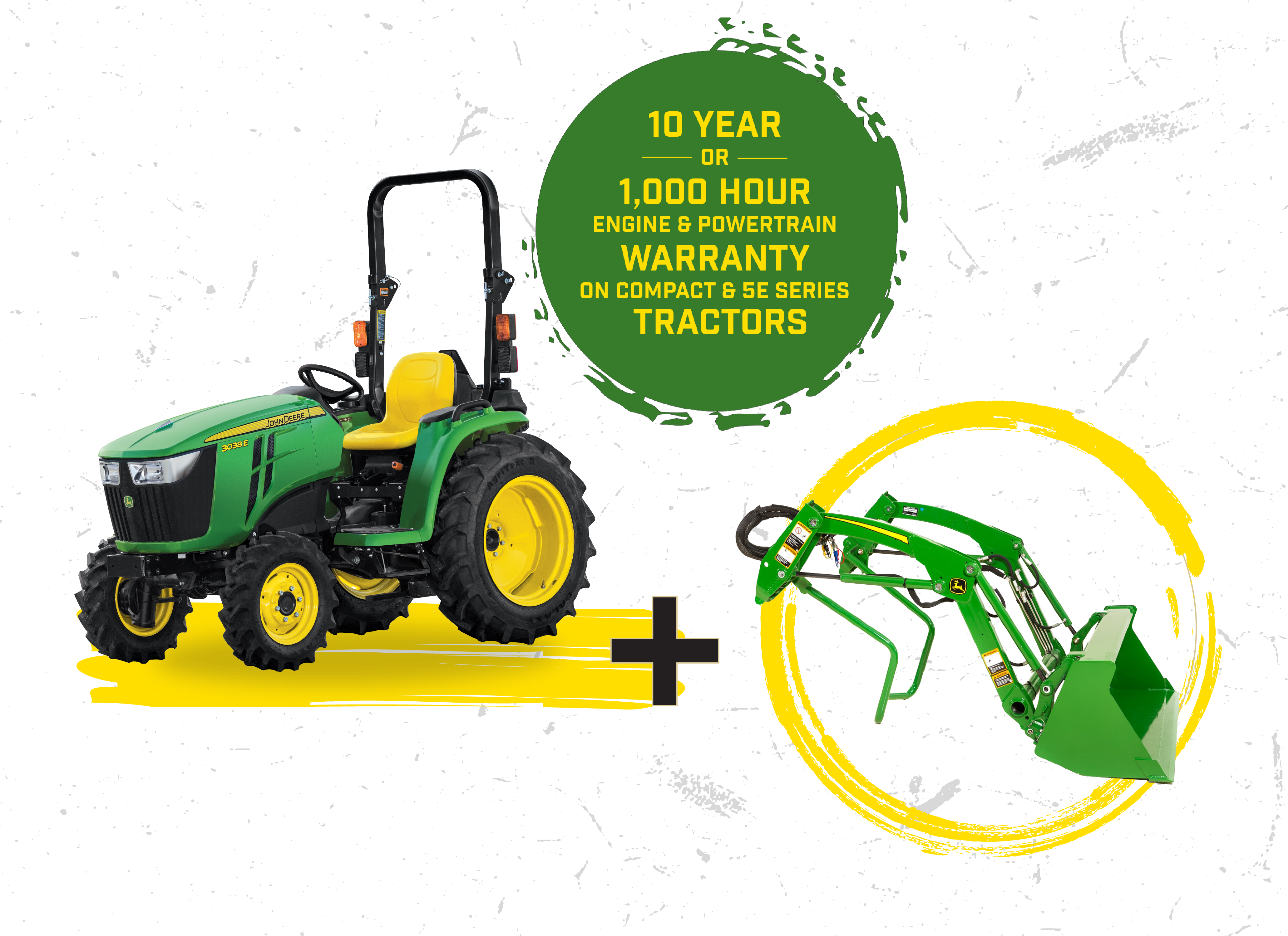 The Backyard | John Deere-3038E + Loader Compact Utility Tractor